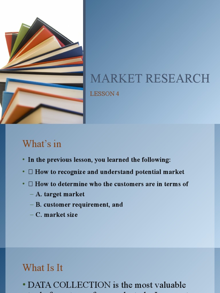 Lesson 4 - Market Research | PDF | Focus Group | Interview