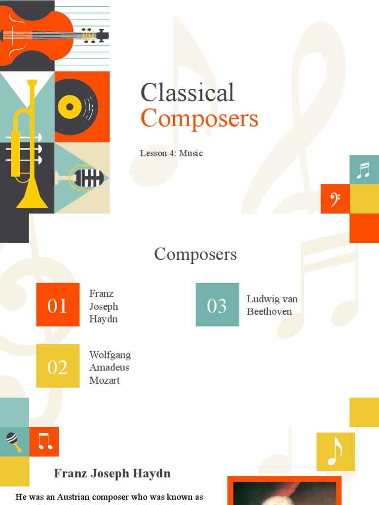 Classical Composers | PDF | Wolfgang Amadeus Mozart | Ludwig Van Beethoven