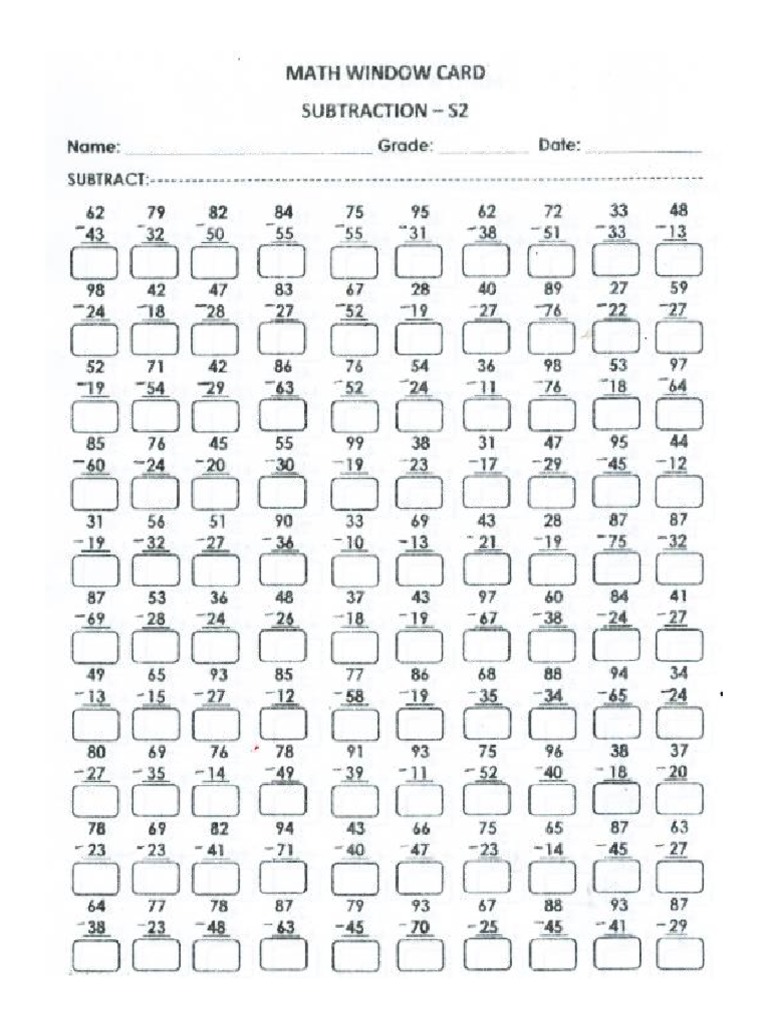 Math Cards | PDF