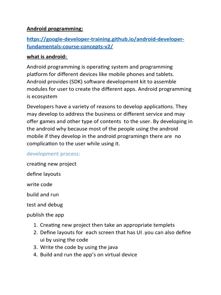 Fundamentals-Course-Concepts-V2/: Android Programming | PDF | Android (Operating System ...