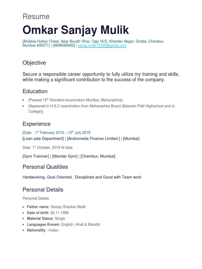 Omkar Resume | PDF