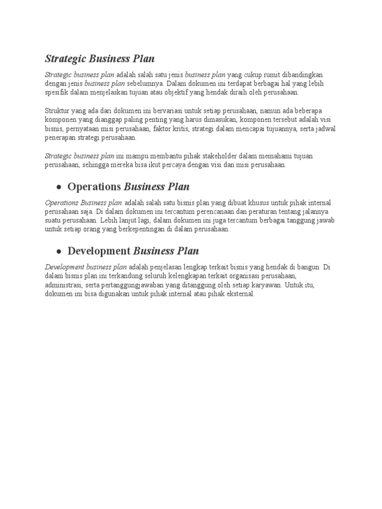 Operation Business Plan | PDF