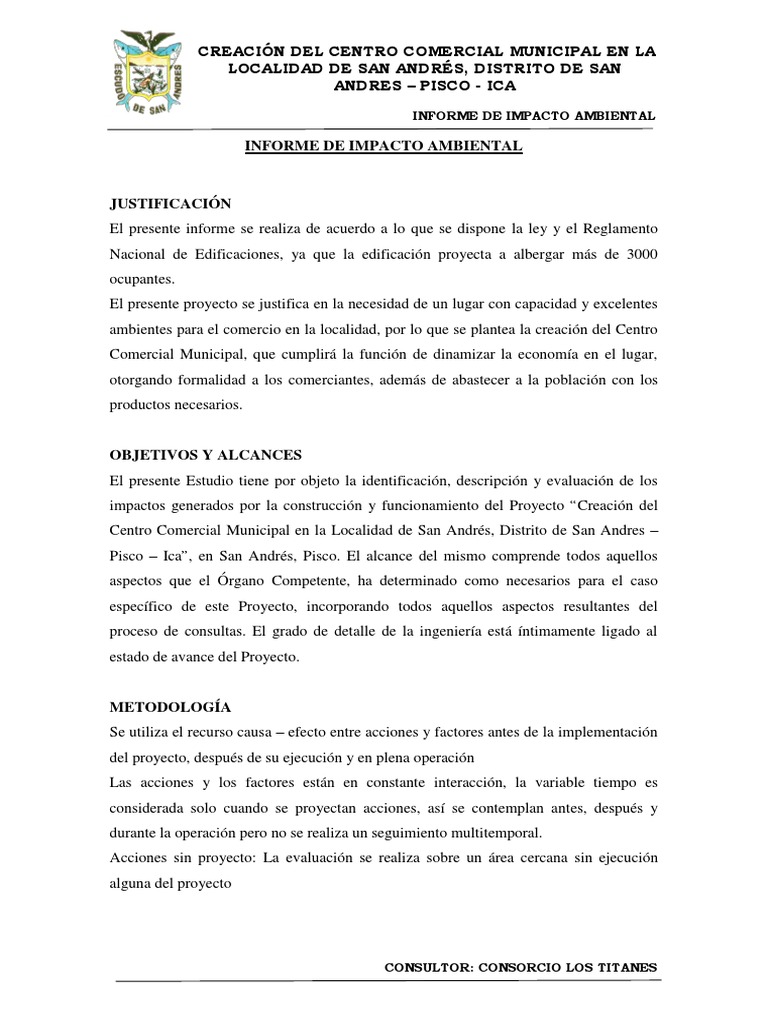 Informe de Impacto Ambiental | PDF | Residuos | Contaminación