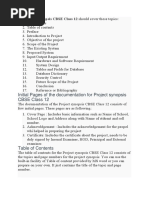 Project Synopsis CBSE Class 12 | PDF | Databases | User (Computing)