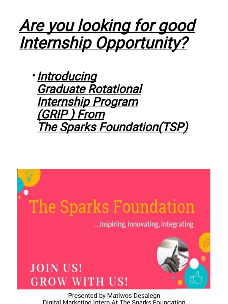 Are You Looking Internship Opportunity? Introducing GRIP by The Sparks ...
