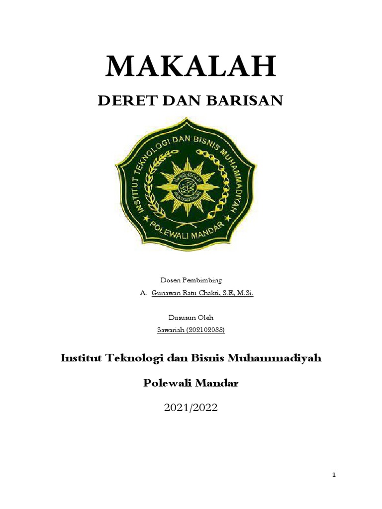 Makalah Baris Dan Deret (Tugas) | PDF | Metode & Bahan Ajar