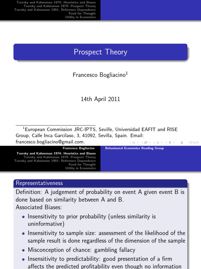 Prospect Theory | PDF | Behavioral Economics | Heuristics In Judgment ...