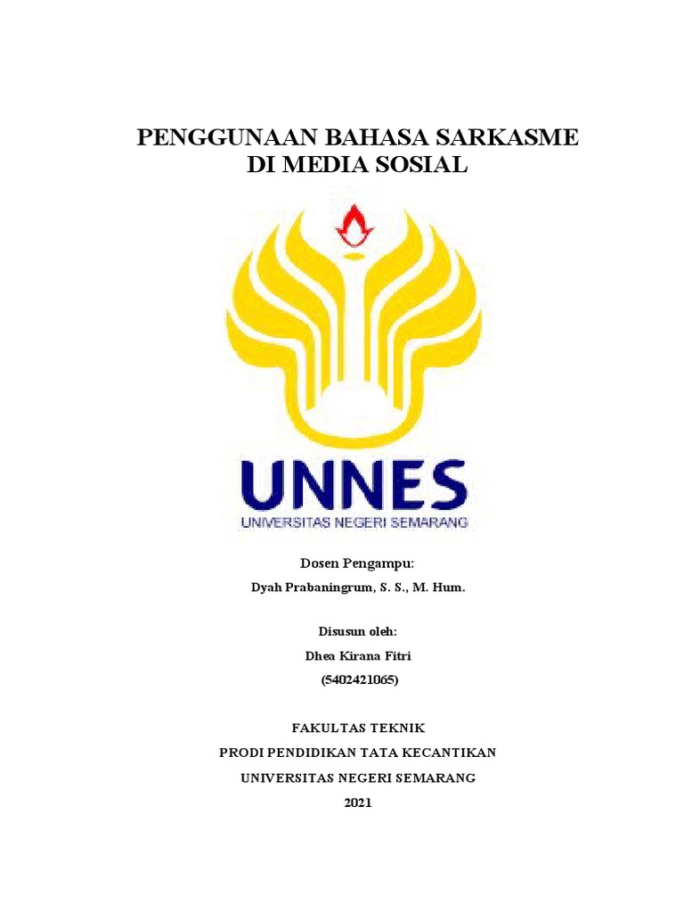 Penggunaan Bahasa Sarkasme Di Media Sosial (Dhea Kirana) | PDF