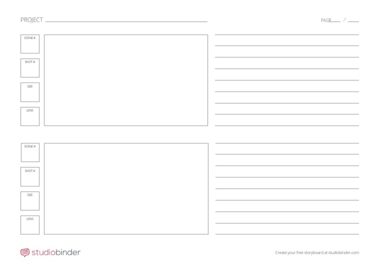 Free Storyboard Template at StudioBinder | PDF