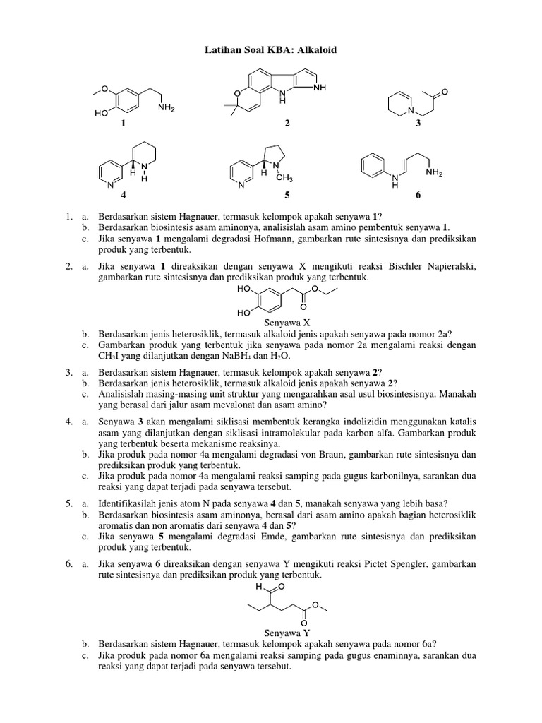 Latihan Soal KBA Alkaloid | PDF | Sains & Matematika