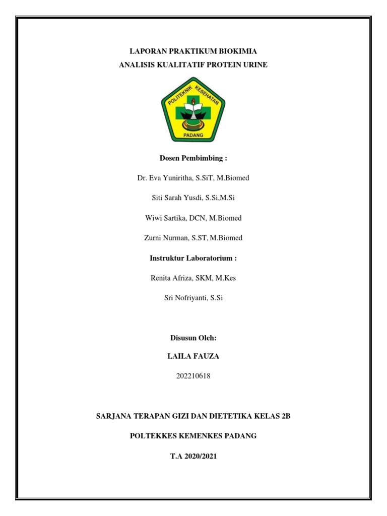 Laporan Praktikum Biokimia Kualitatif Protein Urine | PDF