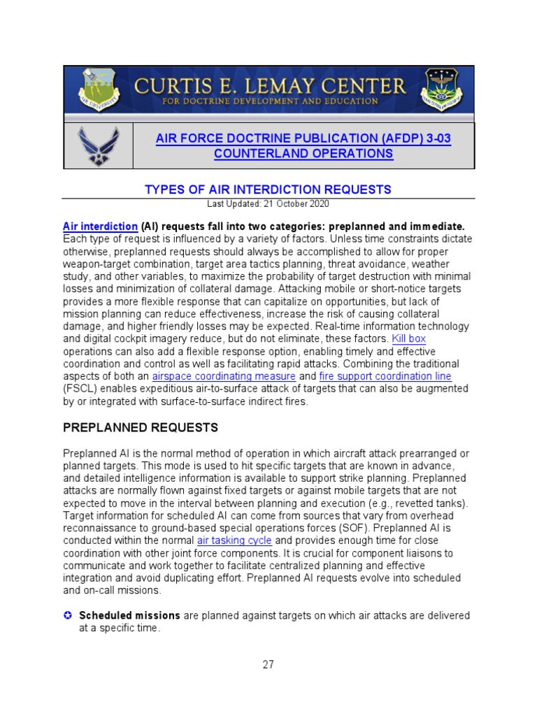 Air Force Doctrine Publication (Afdp) 3-03 Counterland Operations | PDF ...