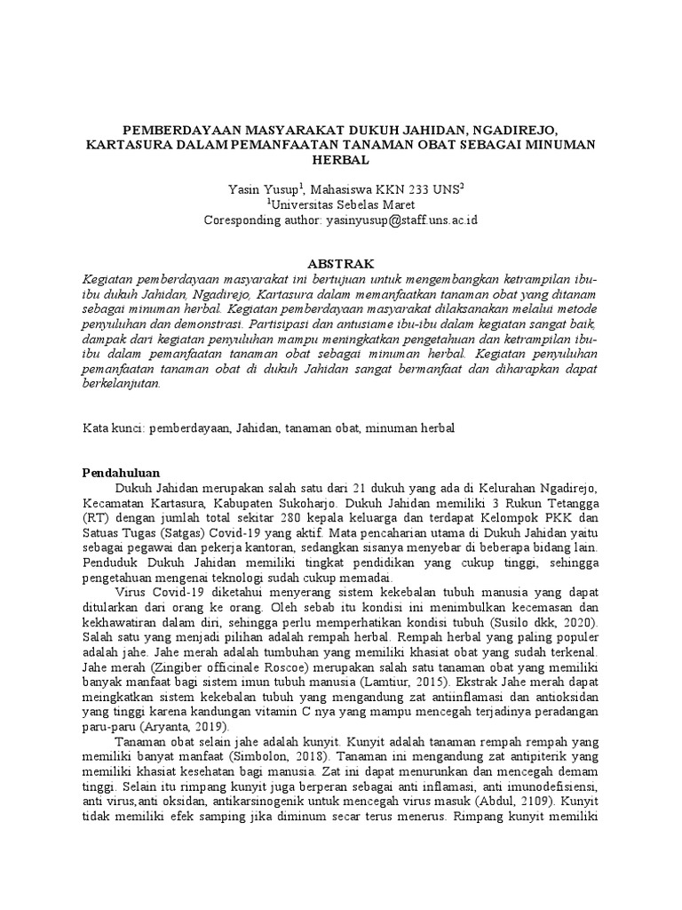 Artikel Ilmiah KKN Kelompok 233 | PDF