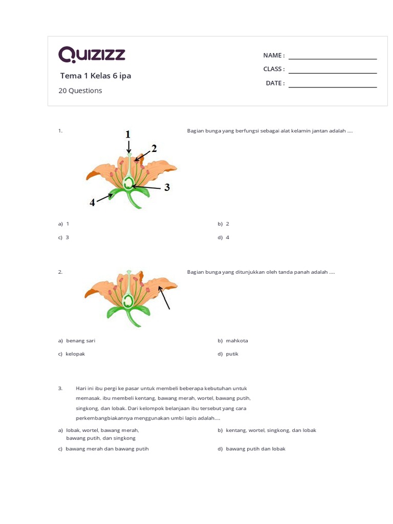Ipa Tema 1 Kelas 6 | PDF