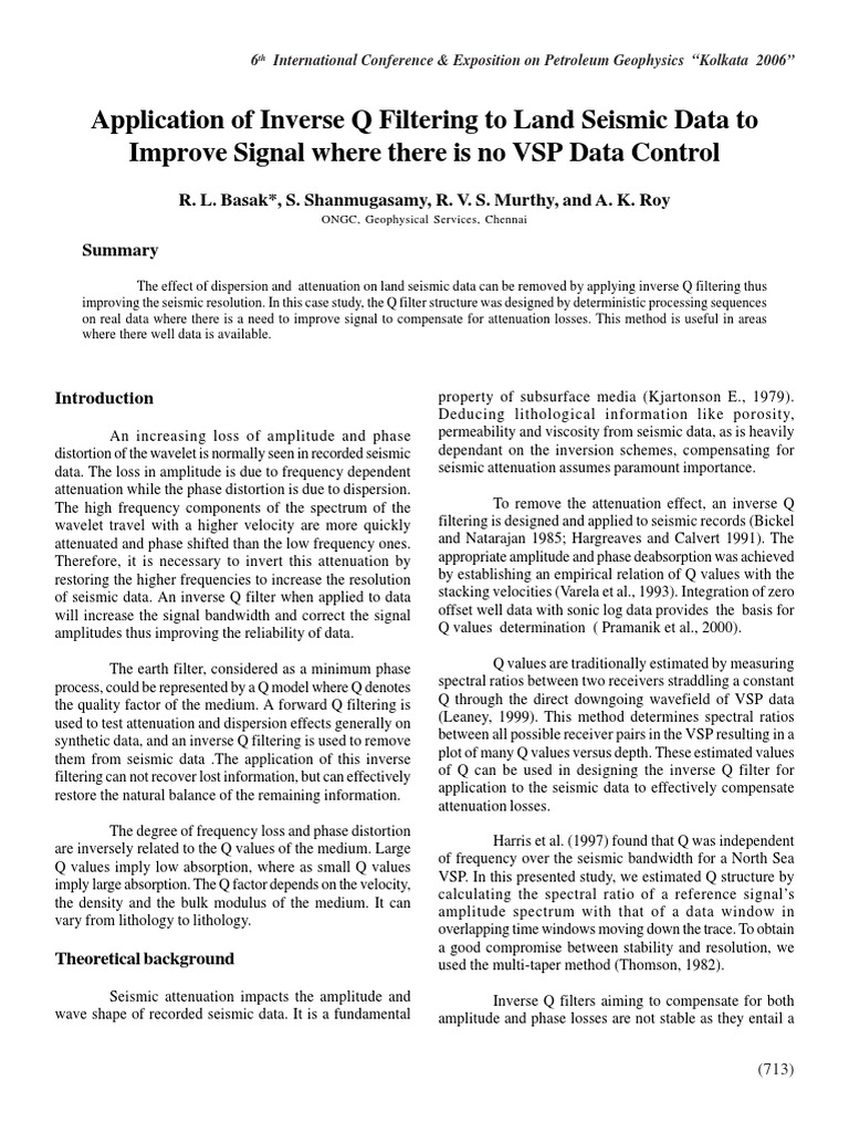 Inverse Q | PDF | Spectral Density | Bandwidth (Signal Processing)