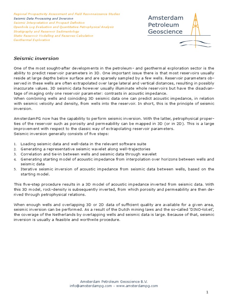 Seismic Inversion | PDF | Reflection Seismology | Applied Mathematics