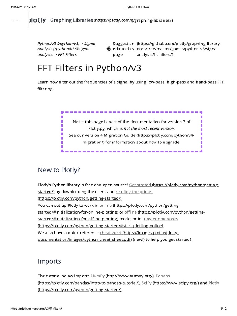 Python FFT Filters | PDF | Low Pass Filter | Filter (Signal Processing)