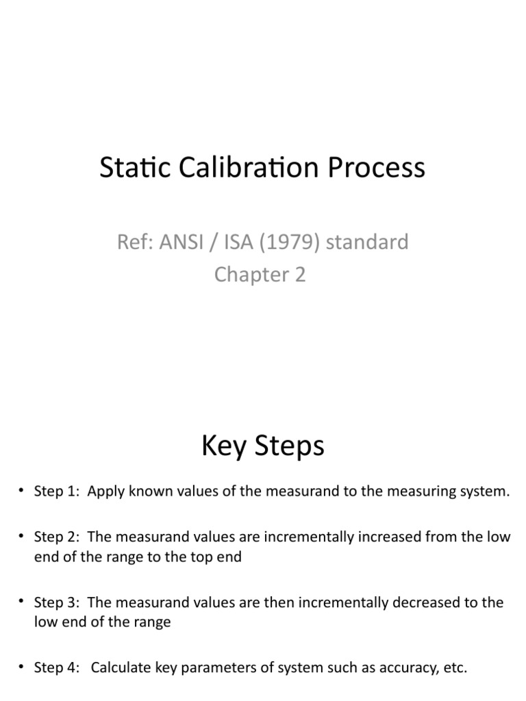 Static Calibration Process: Ref: ANSI / ISA (1979) Standard | PDF ...