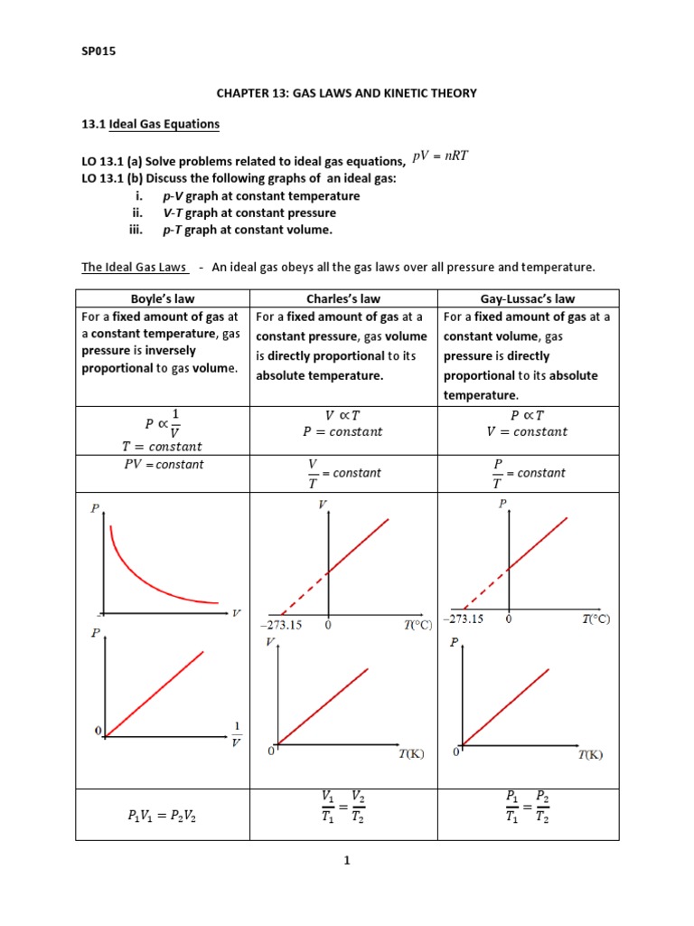 C13 - Gas Law and Kinetic Theory | PDF | Gases | Continuum Mechanics