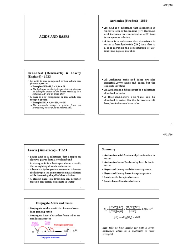 3 Acids and Bases | PDF | Acid | Analytical Chemistry