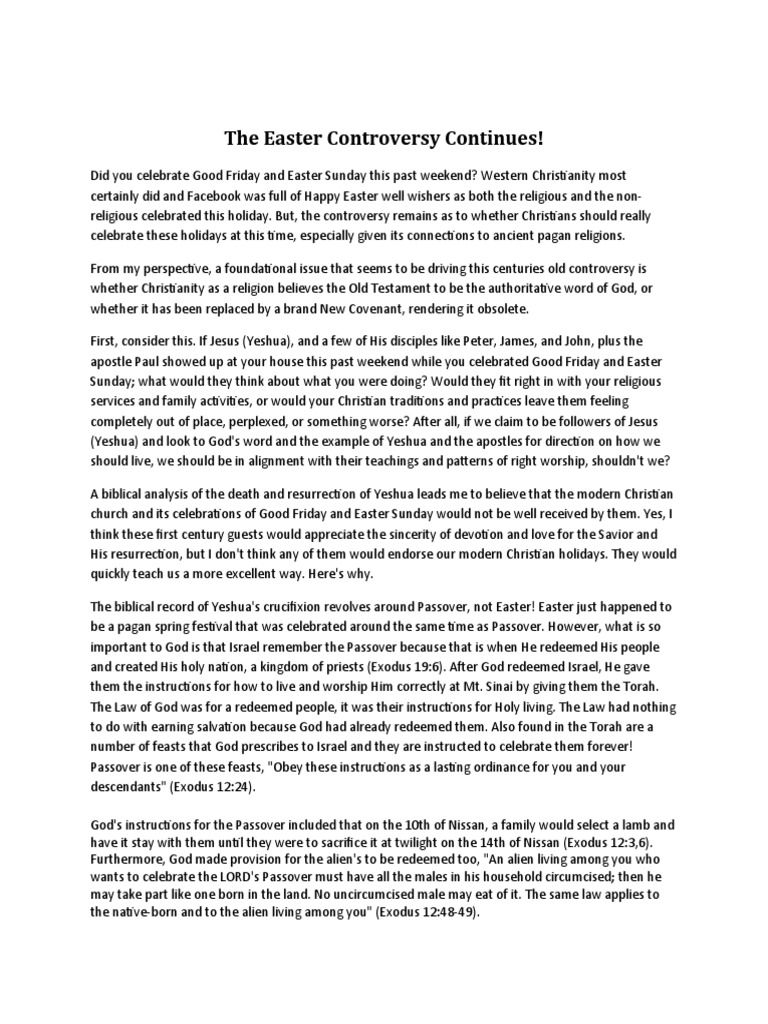 The Easter Controversy Continues | PDF | Resurrection Of Jesus | Jesus