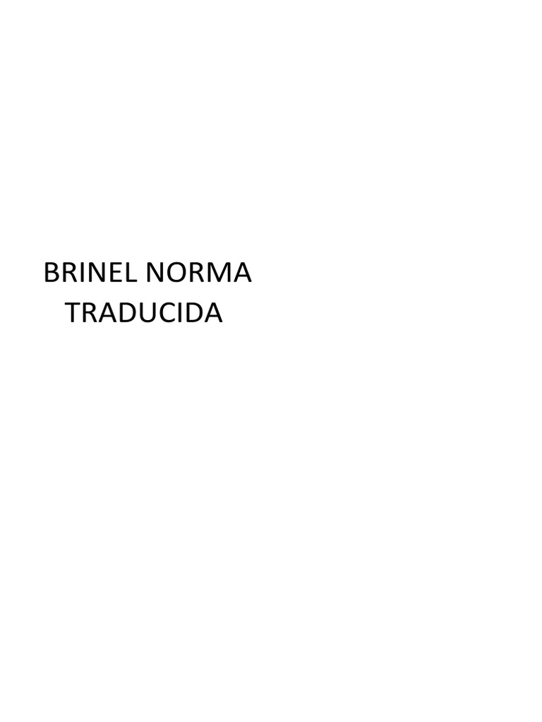 Brinel Norma Traducida | PDF | Dureza | Calibración