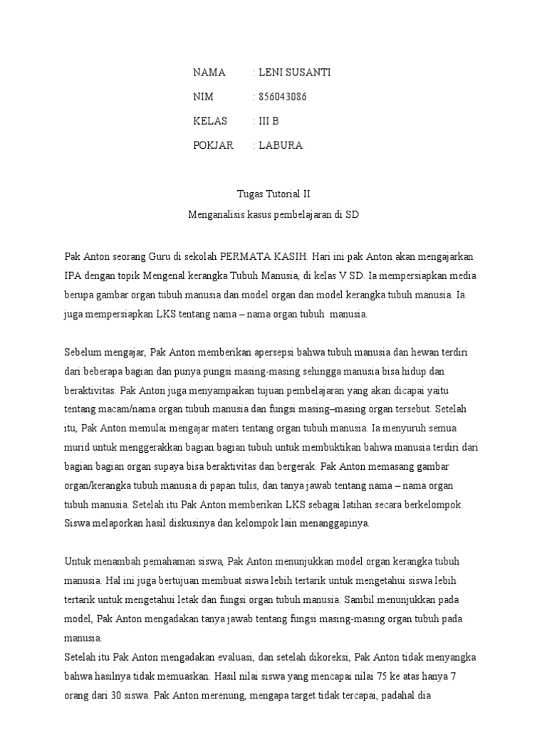 TUGAS TUTORIAL II LENI Tap | PDF
