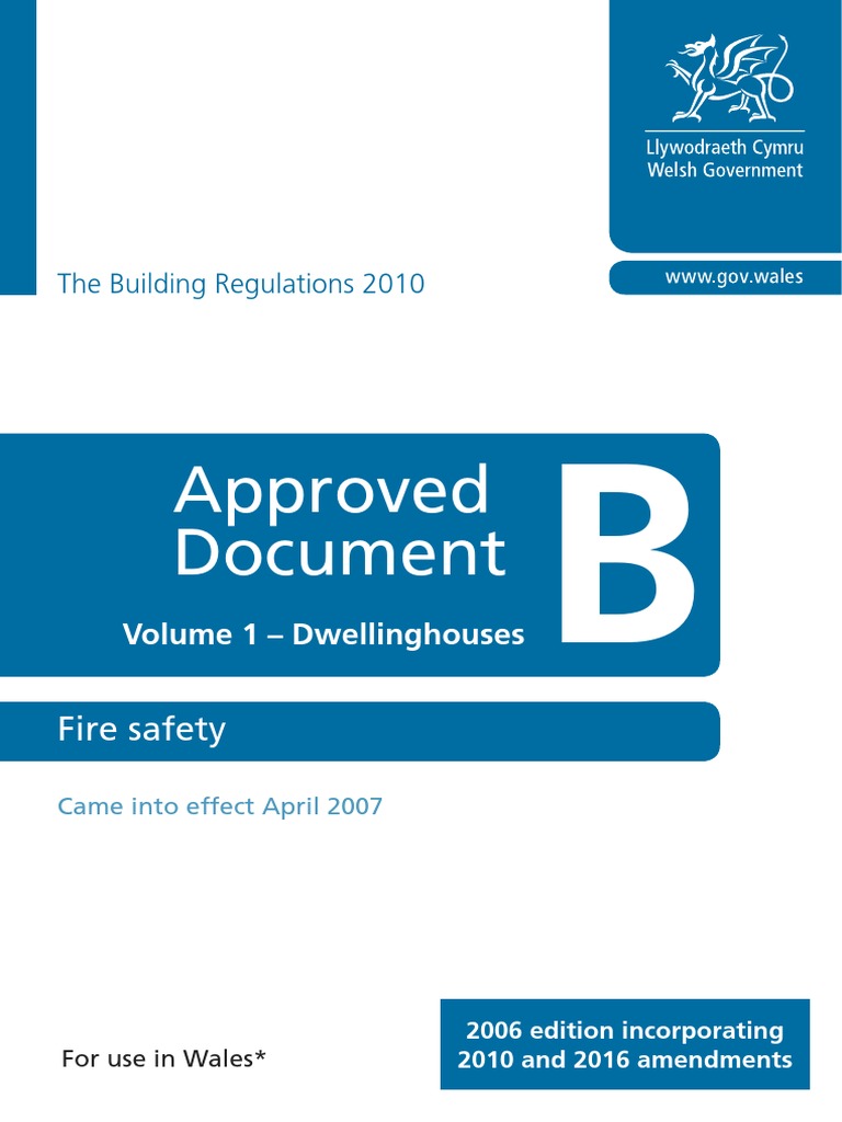 Building Regulations Guidance Part B Fire Safety Volume 1 ...