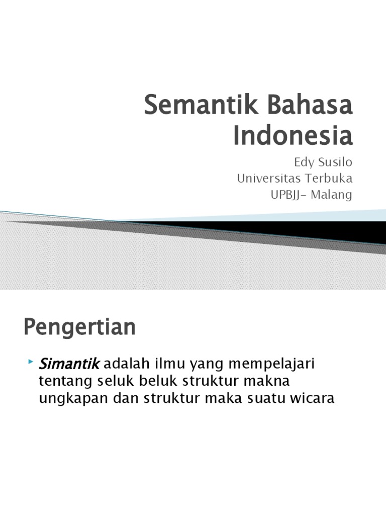 Semantik Bahasa Indonesia Dan Perkamusan | PDF