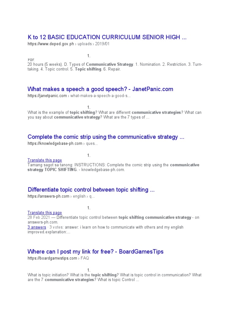 Exploring Communicative Strategies: An Analysis of Topic Shifting ...