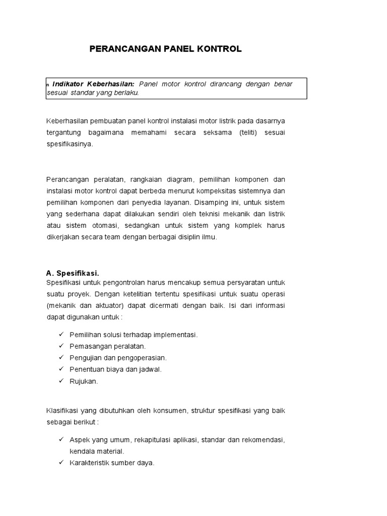 Modul .Perancangan Panel Kontrol | PDF