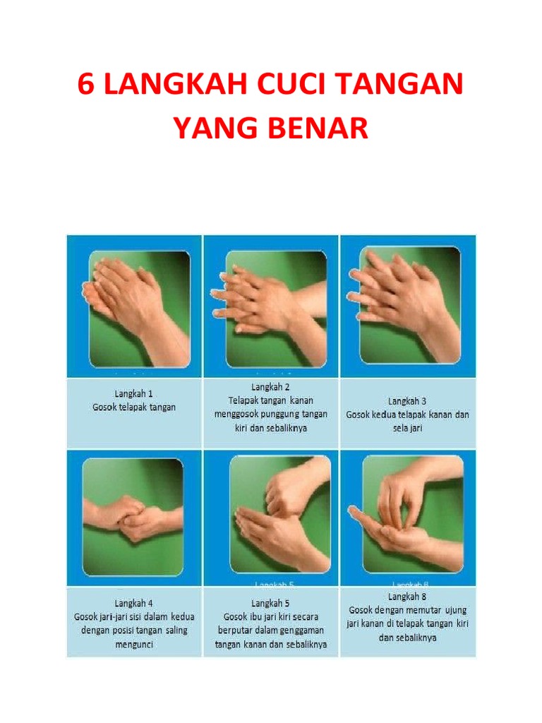 6 Langkah Cuci Tangan Yang Benar | PDF