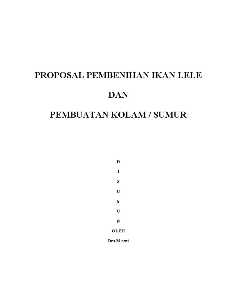 Proposal Bapak Ikan Lele | PDF