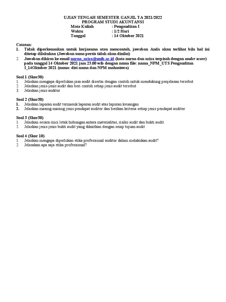 Uts Audit Ekikmaharani | PDF