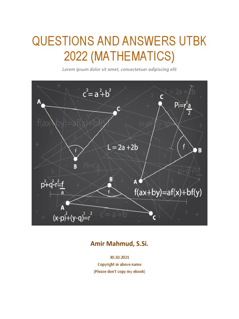 Questions and Answers Utbk 2022 (MATHEMATICS) : Amir Mahmud, S.Si | PDF