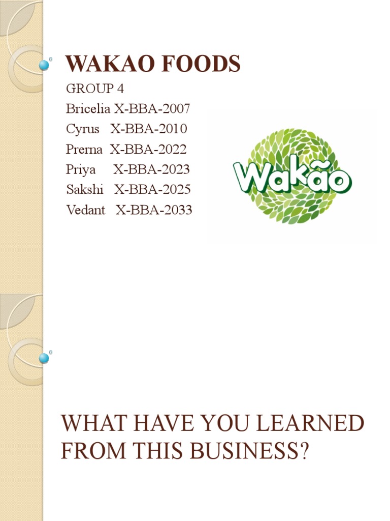Wakao Foods Case | PDF