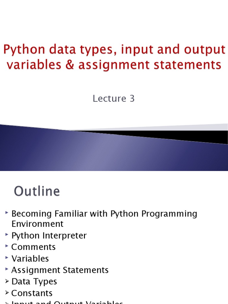Lecture 3 Pdf Data Type Variable Computer Science