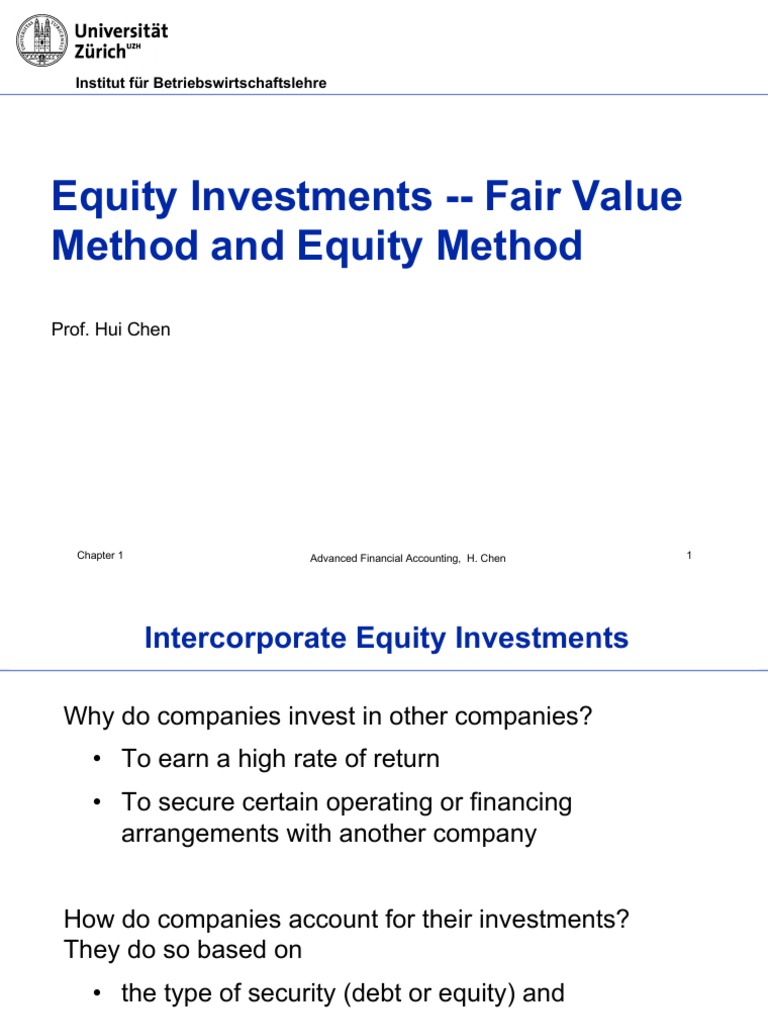 01 Equity Method | PDF | Book Value | Investing