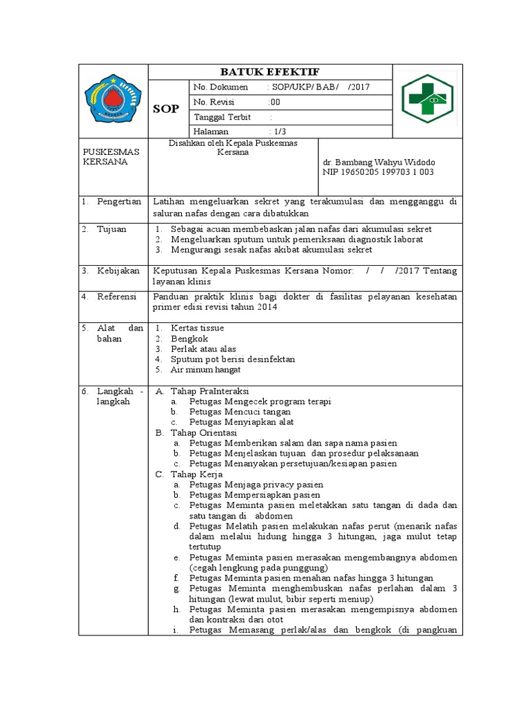 Sop Batuk Efektif | PDF