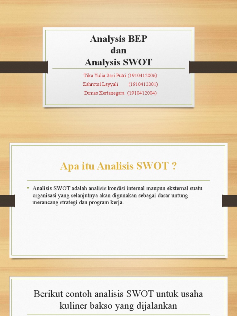 2 Analysis BEP Dan SWOT (Tika, Zahrotul, Dimas) | PDF
