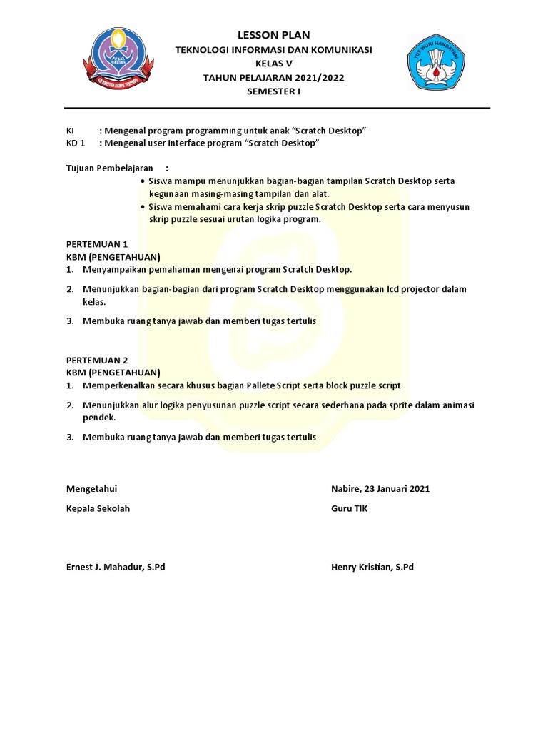 Lesson Plan Scratch 1 | PDF
