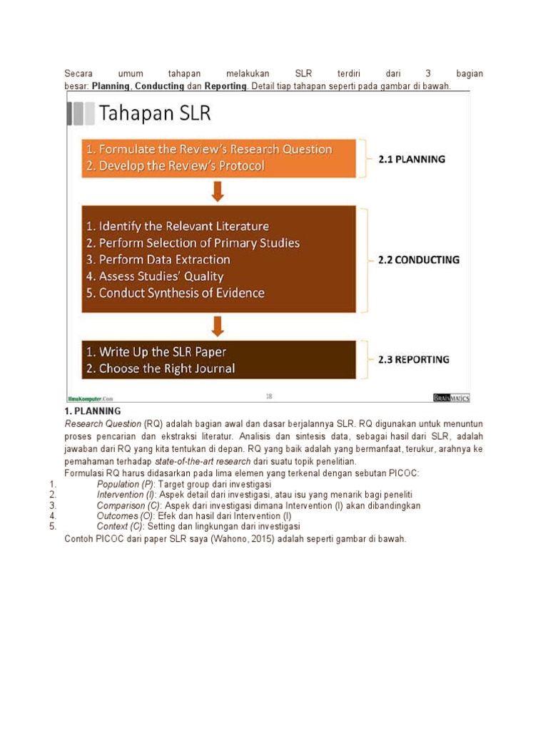 Secara Umum Tahapan Melakukan SLR Terdiri Dari 3 Bagian Besar | PDF
