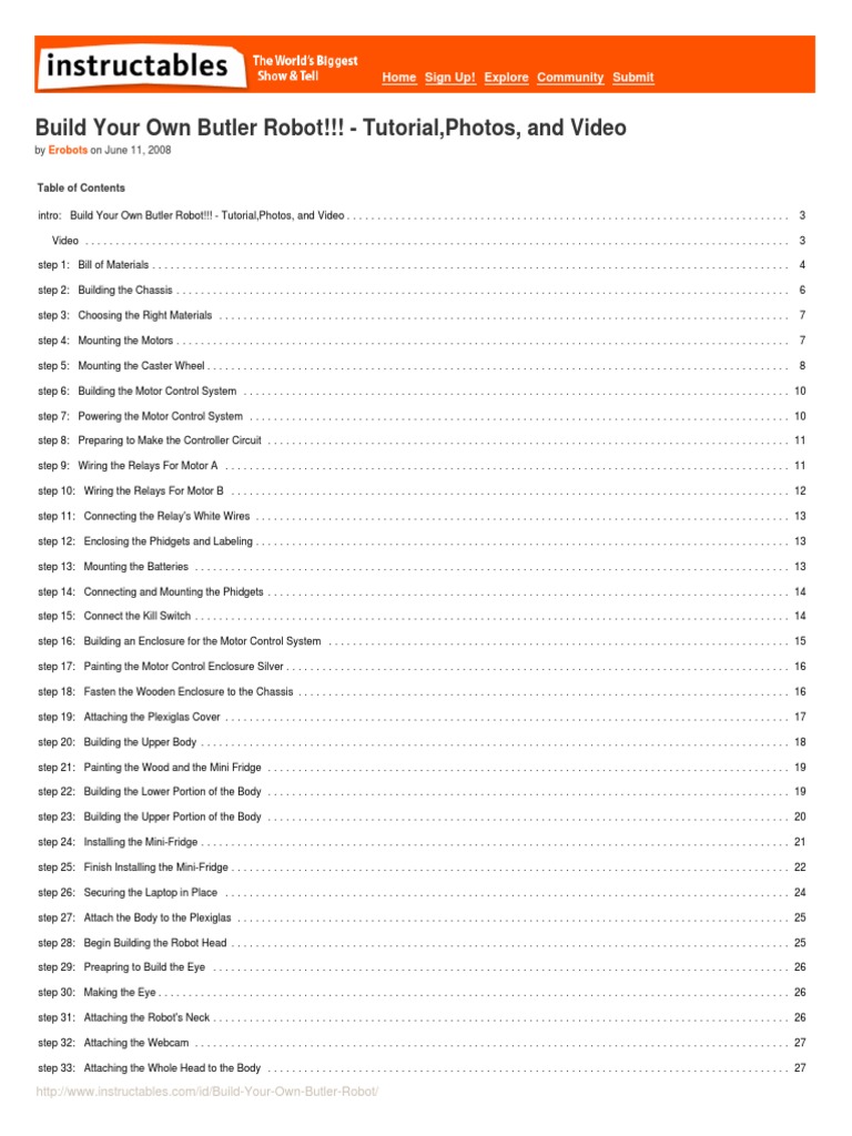 Step-by-step instructions for building a DIY butler robot, including ...