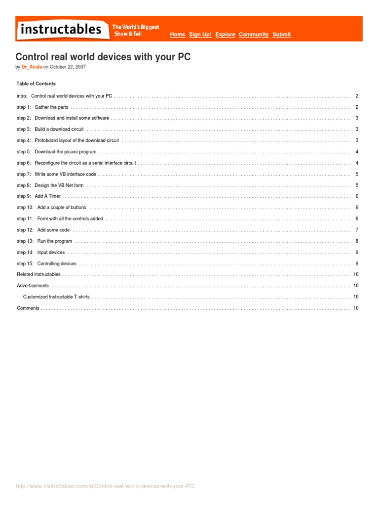 Control Real World Devices With Your PC | Download Free PDF | Visual ...