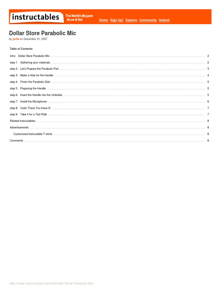 Dollar Store Parabolic Mic | PDF | Microphone | Headphones