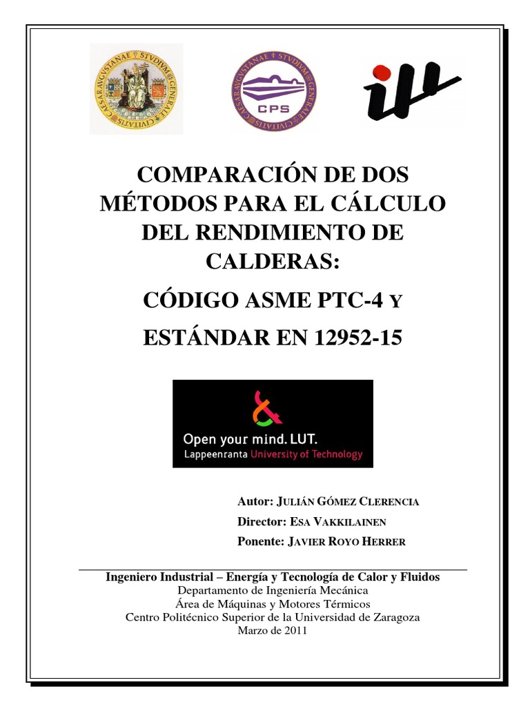 Comparación de Dos Métodos para El Cálculo Del Rendimiento de Calderas ...