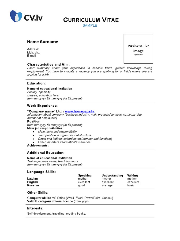 CV Paraugs ENG New | PDF