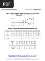 Hexagonal Bolt Metric Dimension Chart | PDF