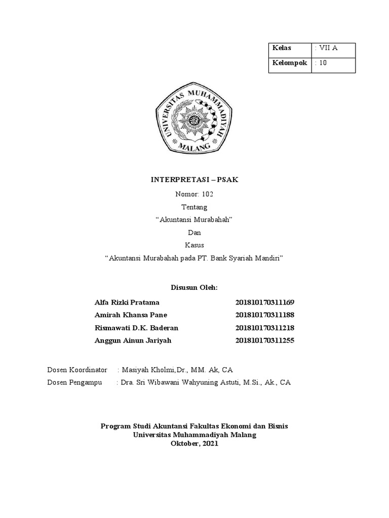 PSAK 102 Akuntansi Murabahah BAB 1-4 Sudah Revisi Bab 2 | PDF