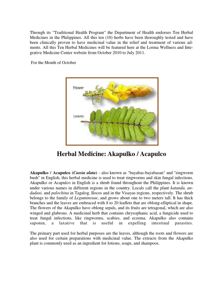 Akapulko | PDF | Herbalism | Plants